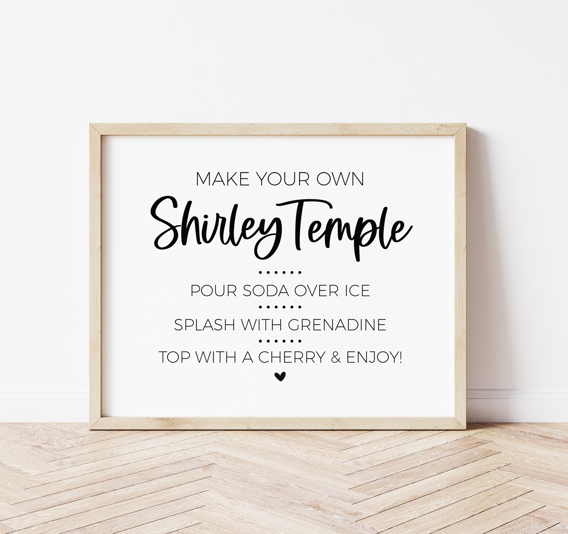 Shirley Temple Bar Sign for Graduation Party, Baby Shower, Make Your ...