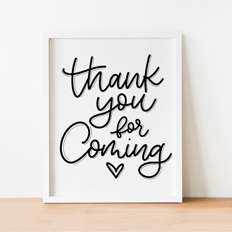 Thank You for Coming Sign, Thanks for Coming, Party Favor Sign, Candy ...