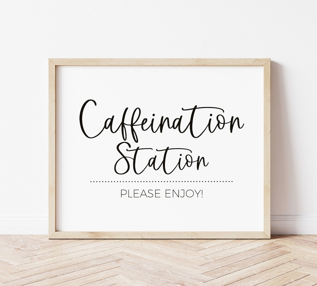 Coffee Bar Sign, Caffeination Station, Espresso Bar Sign, Hot Drink ...