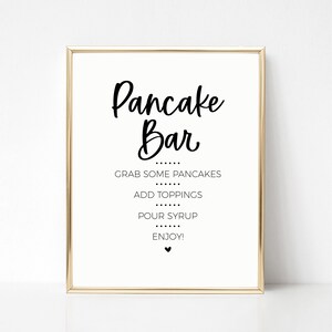 Pancake Bar Sign, Breakfast Party Food Station, Modern Minimalist ...