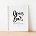 Funny Open Bar Sign for Modern Minimalist Wedding, Birthday Party ...