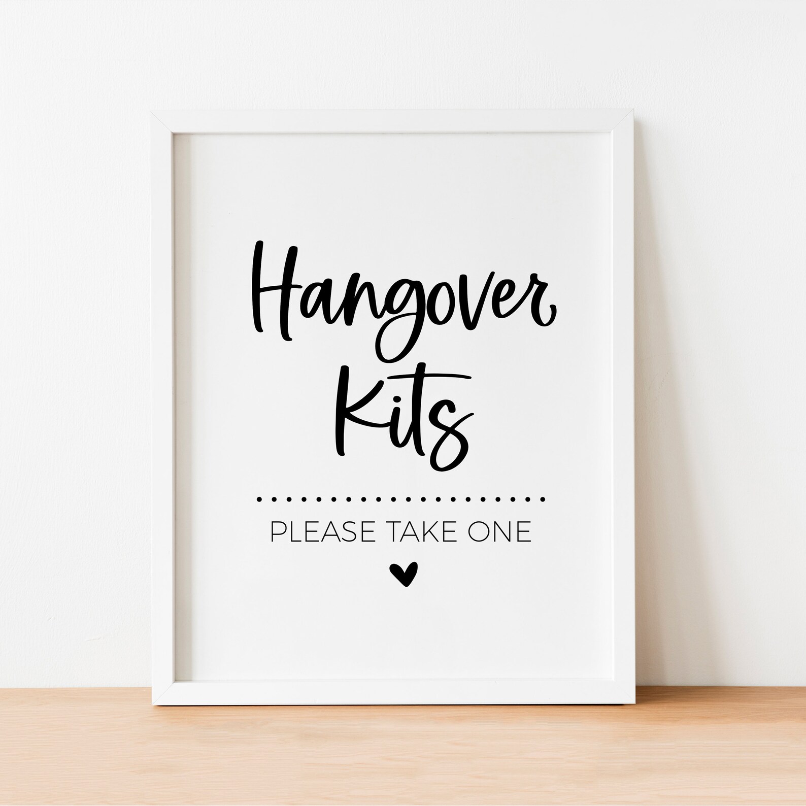 Hangover Kits Sign for Modern Minimalist Wedding, Bachelorette ...