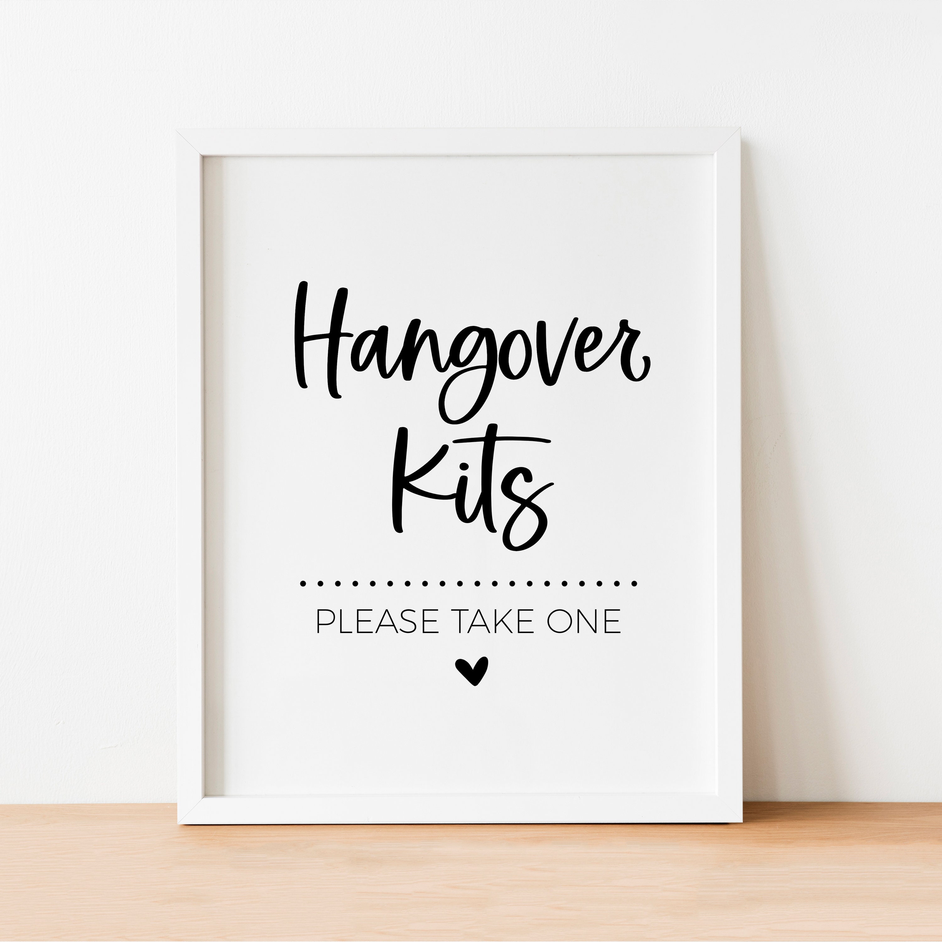 Hangover Kits Sign for Modern Minimalist Wedding, Bachelorette ...