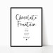 Chocolate Fountain Fondue Sign, Dessert Bar Station, Minimalist Party ...