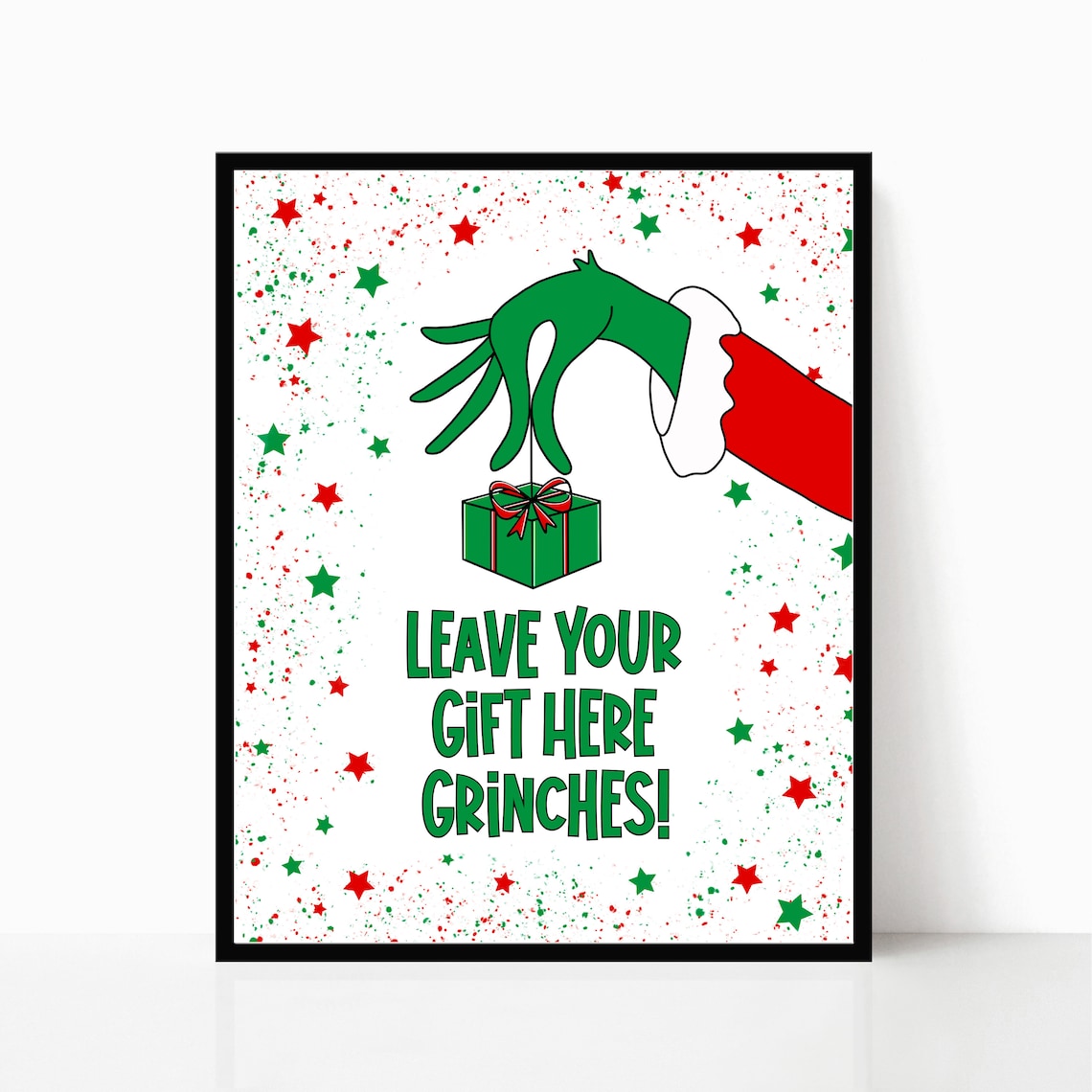 Secret Santa Sign, White Elephant Gift Exchange, Leave Your Gift Here ...