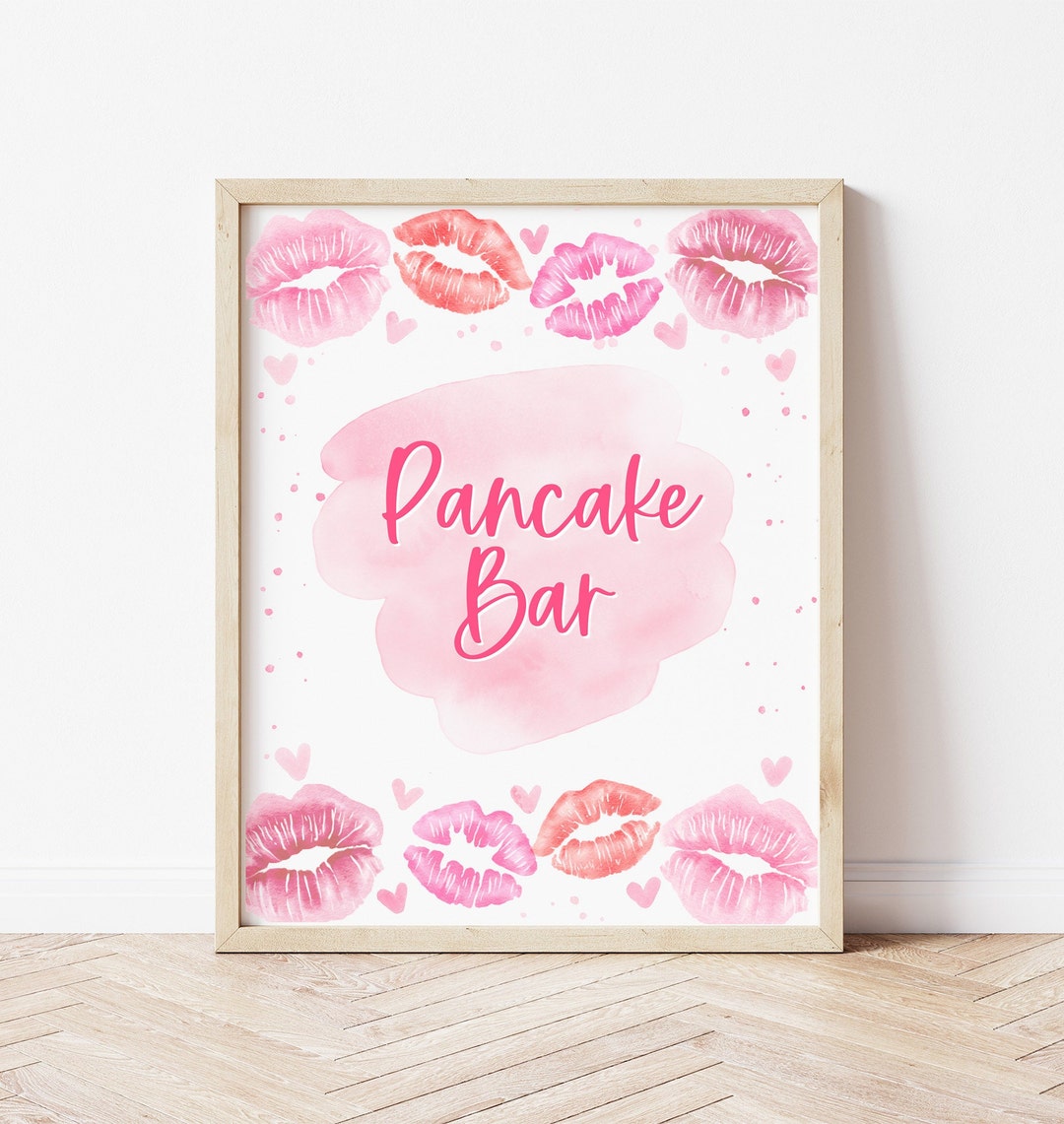Pancake Bar Sign for Bridal Brunch, Bachelorette Party, Valentine's ...