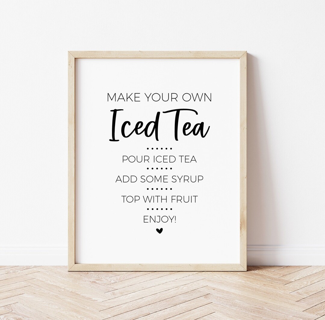 Iced Tea Bar Sign for Baby Shower, Bridal Shower, Retirement Party ...
