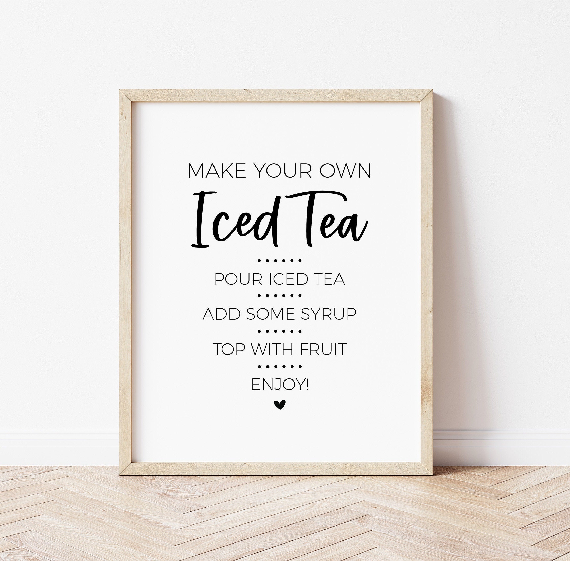 Iced Tea Bar Sign for Baby Shower, Bridal Shower, Retirement Party ...
