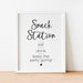 Snack Station Sign, Late Night Snack Food Bar, Sweets & Treats, Party ...
