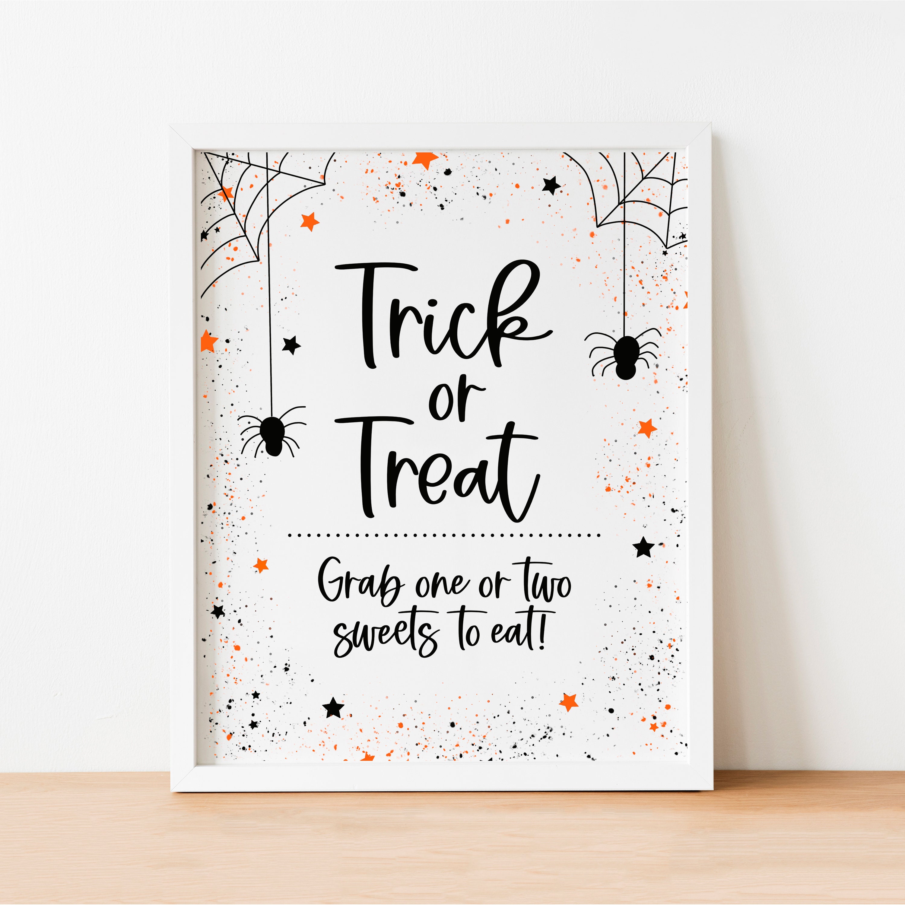 Trick or Treat Halloween Candy Bowl Sign for Front Door, Porch Sign for ...
