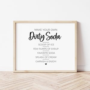 Dirty Soda Bar Sign for Graduation Party, Open House, Make Your Own ...