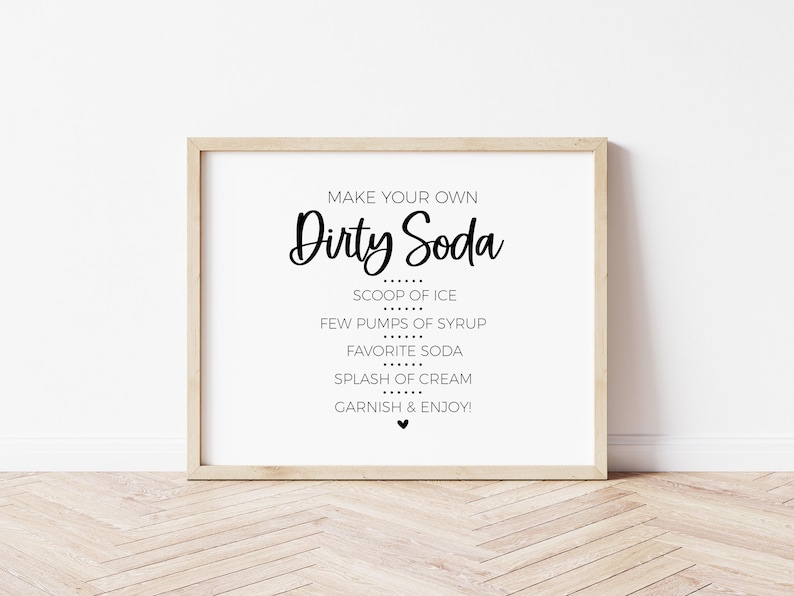 Dirty Soda Bar Sign for Graduation Party, Open House, Make Your Own ...