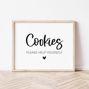 Cookies Sign for Modern Minimalist Graduation Party, Birthday Party ...