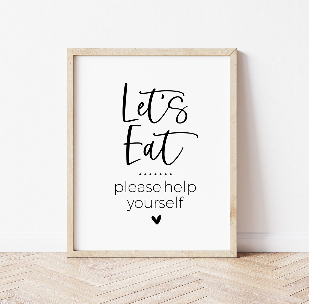 Let's Eat Food Sign for Modern Minimalist Buffet Table, Birthday ...