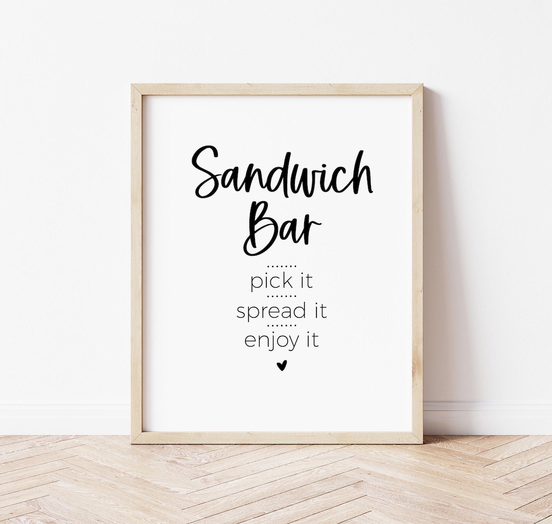 Sandwich Bar Sign, Sandwich Station, Make Your Own Food Bar, Buffet ...