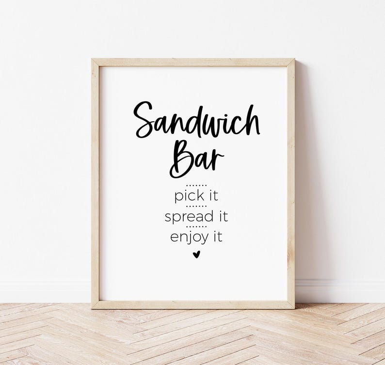 Sandwich Bar Sign, Sandwich Station, Make Your Own Food Bar, Buffet ...
