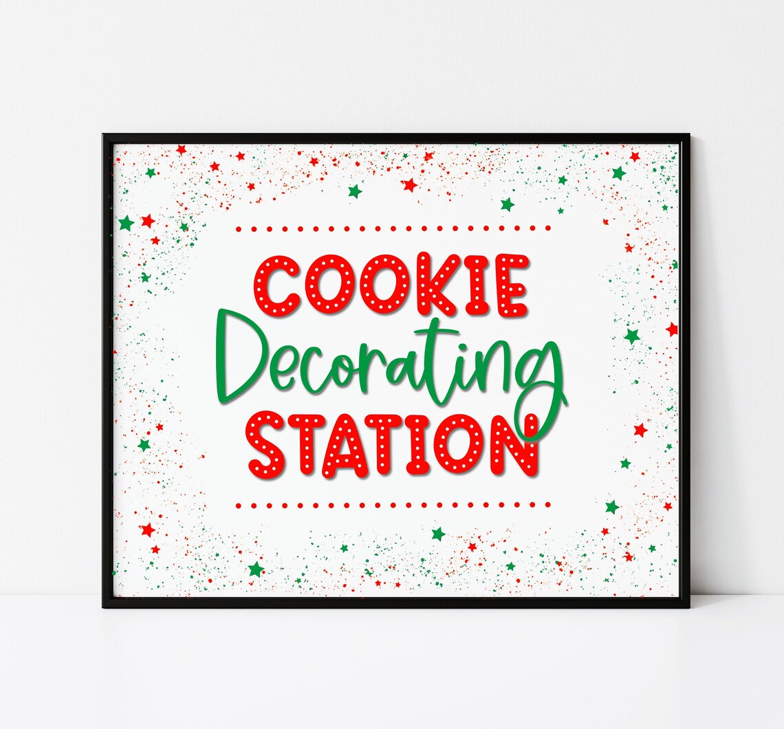 Cookie Decorating Station Sign for Christmas Holiday Party, Gift ...