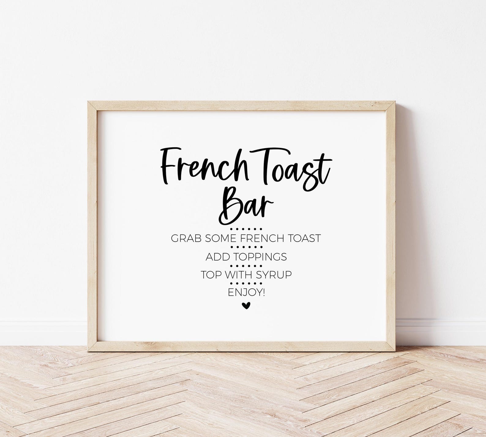 French Toast Bar Sign, Breakfast Party Food Station, Modern Minimalist ...