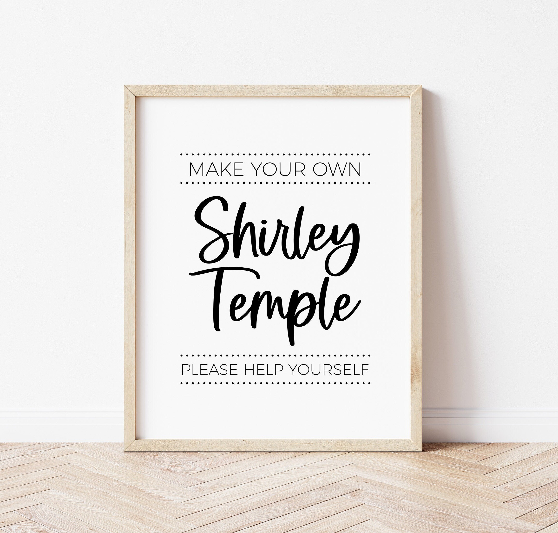 Shirley Temple Bar Sign for Graduation Party, Kids Birthday, Make Your ...