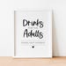 Adult Drinks Sign for Modern Minimalist Graduation Party, Bridal Shower ...