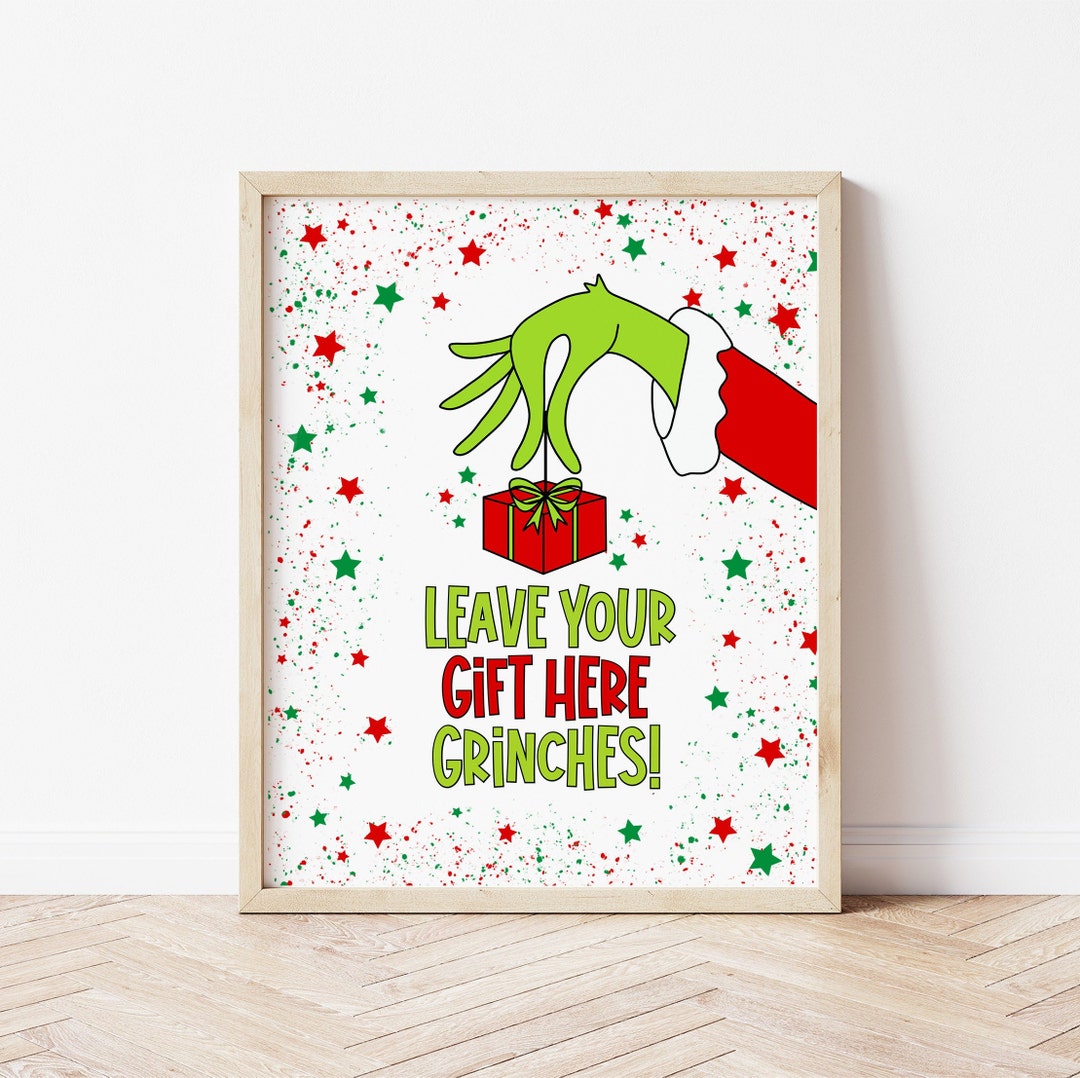 Secret Santa Sign, White Elephant Gift Exchange, Leave Your Gift Here ...