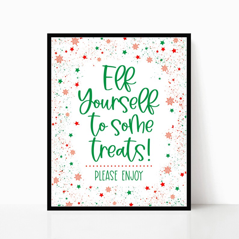 Elf Yourself to Some Treats Sign, Please Help Yourself, Please Take One ...