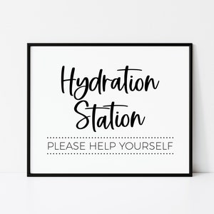 Hydration Station Printable Sign for Graduation, Birthday Party, Summer ...
