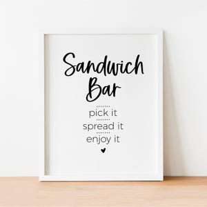 Sandwich Bar Sign, Sandwich Station, Make Your Own Food Bar, Buffet ...