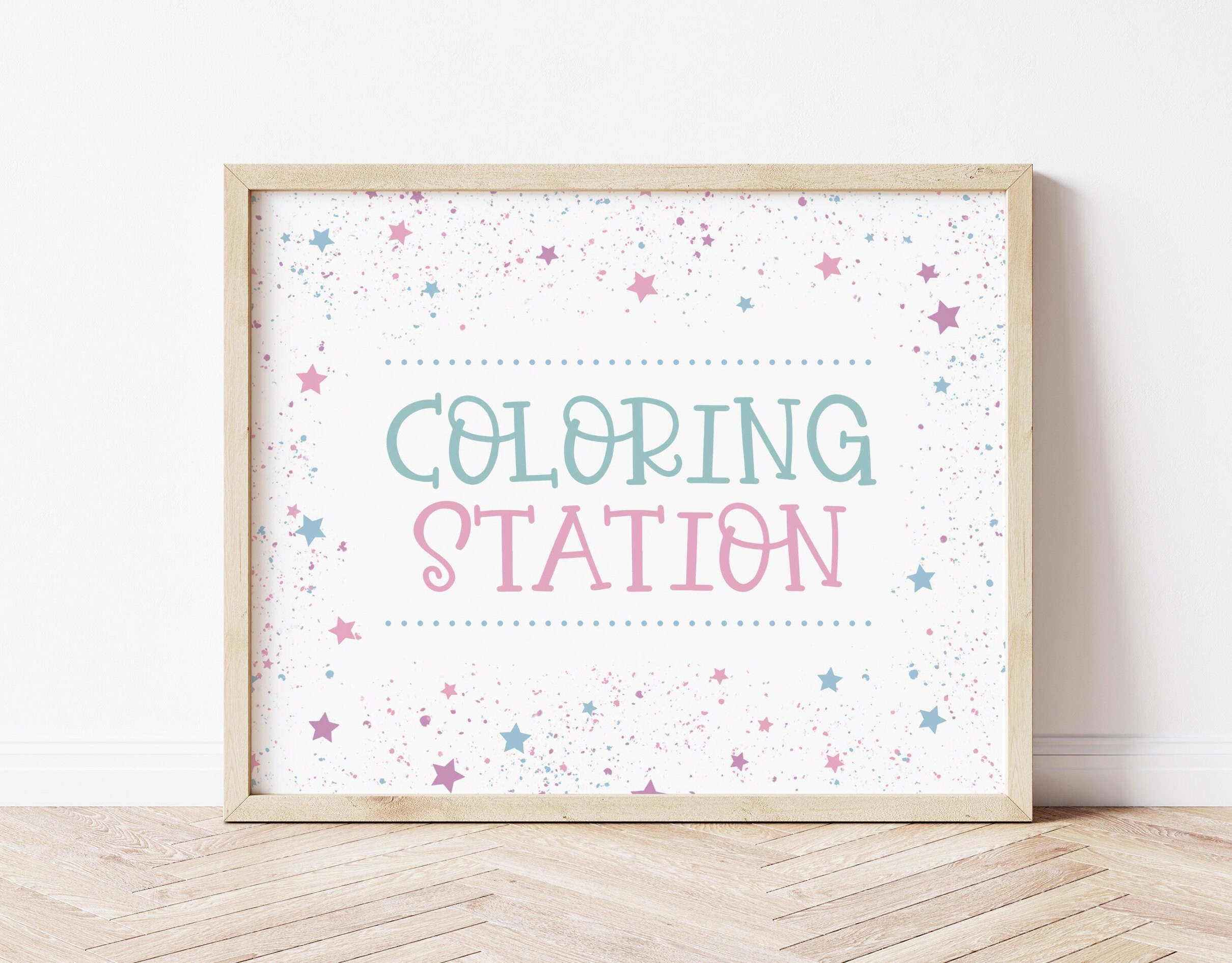 Coloring Station Sign for Easter Celebration, Spring, Arts and Crafts ...