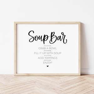 Soup Bar Sign, Make Your Own Food Bar Buffet Table for Modern ...