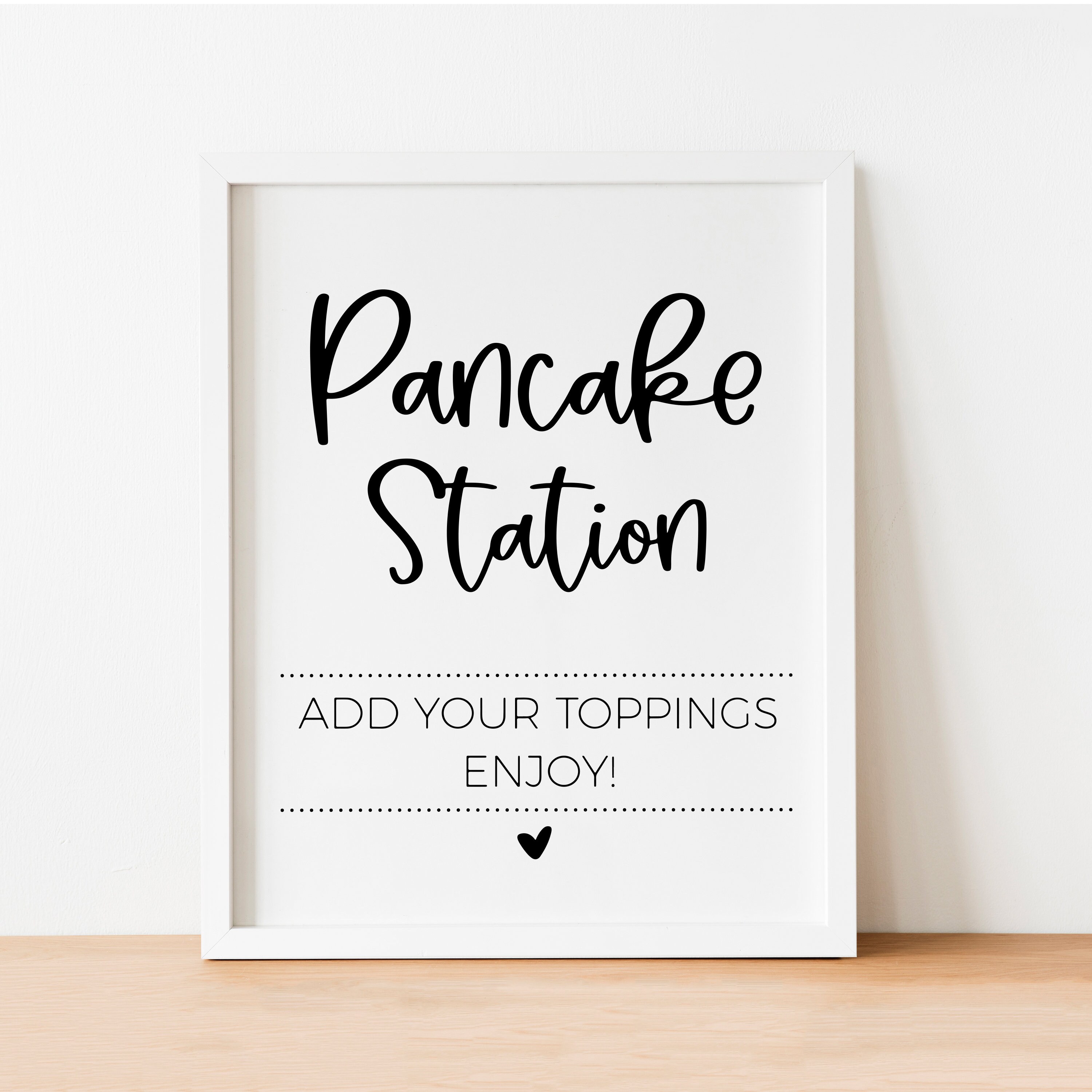 Pancake Bar Station Sign, Breakfast Party Food Sign, Modern Bridal ...