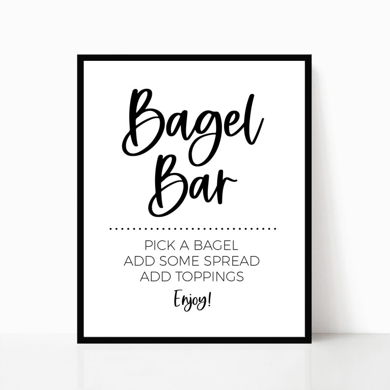 Bagel Bar Sign Brunch and Bubbly Breakfast Sign Modern - Etsy