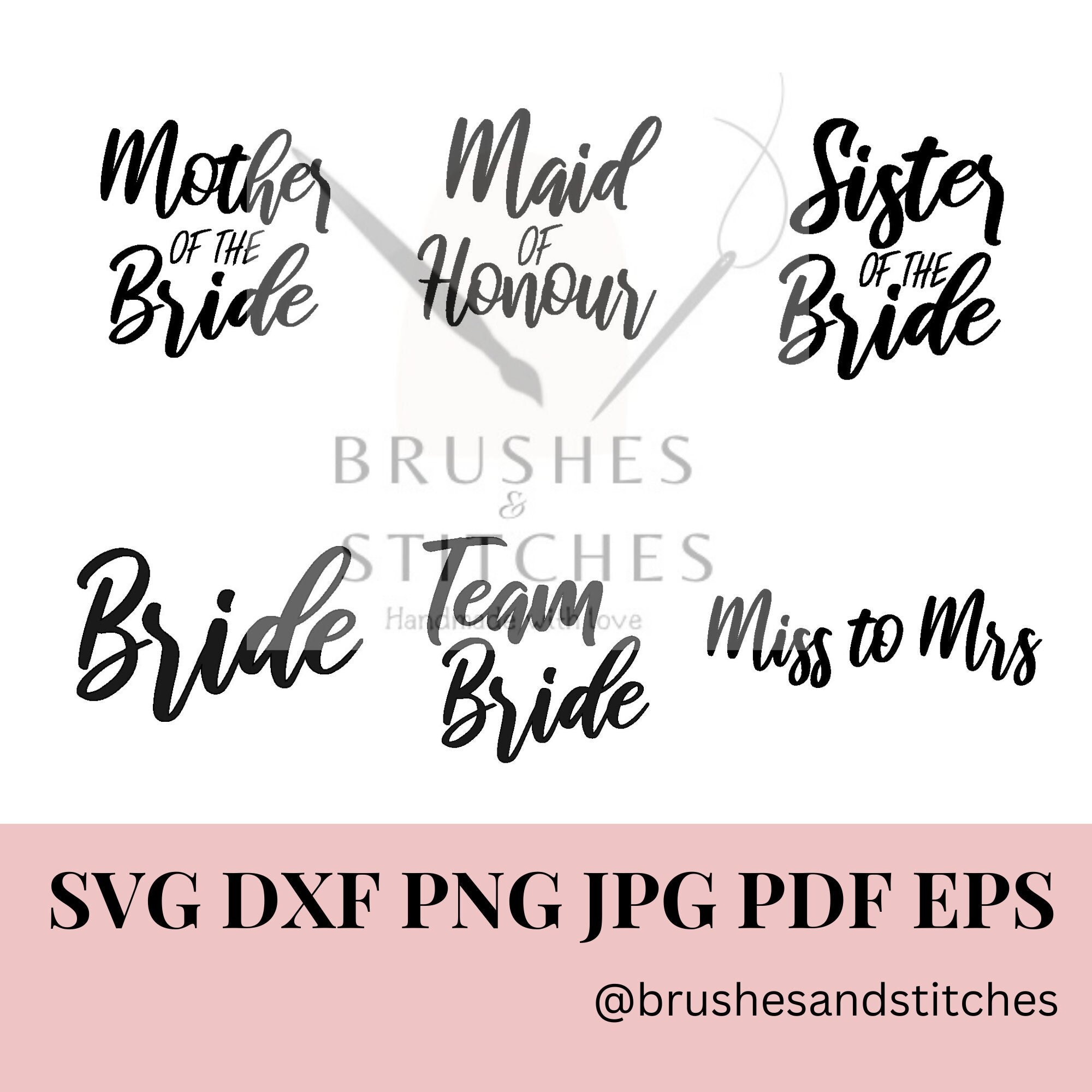 Bridal Party Svg, Wedding Svg Bundle, Mother of the Bride Svg, Maid of ...