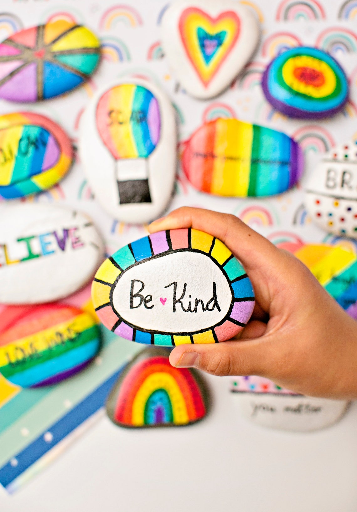 Be Kind Rock Kindness Rocks Painted Rocks Rainbow Rocks - Etsy