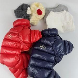 Water Resistant Puffer Overall, S-2XL, Pet Puffer, Dog Jumpsuit, Pet ...