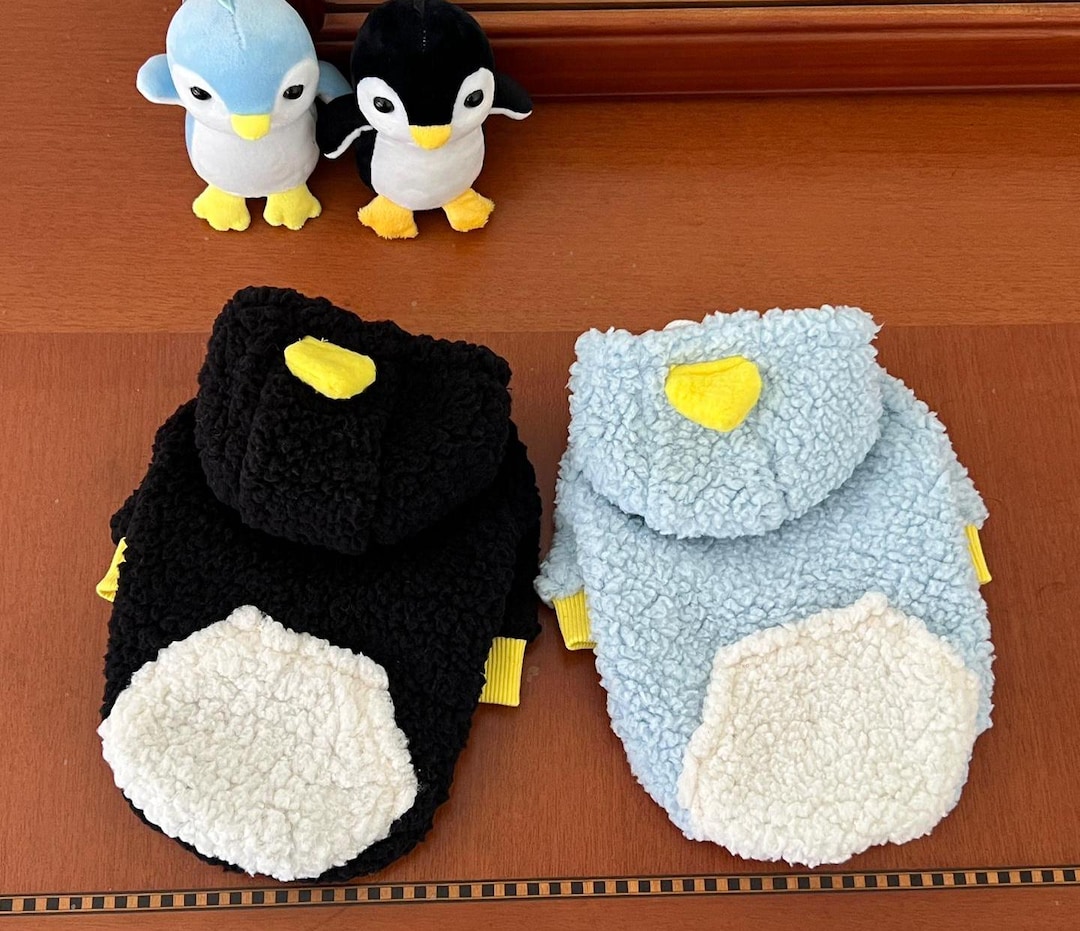Penguin Fleece Hoodie, S-2XL, Small Dog Clothes, Pet Hoodie, Dog Fleece ...