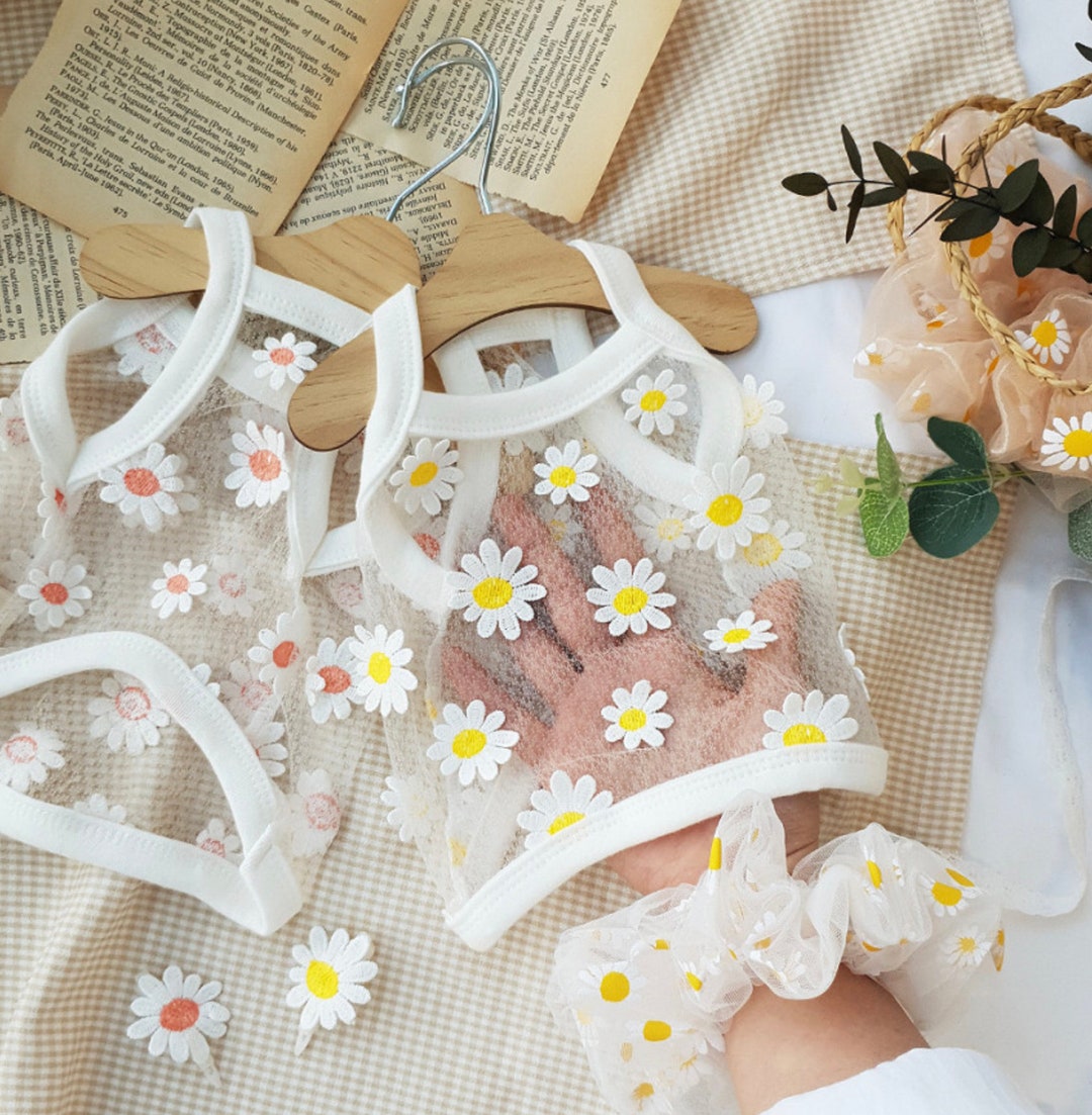 Daisy Chiffon Crop Top, XS-2XL, Dog-shirts Dog Top, Dog Clothing, Dog ...