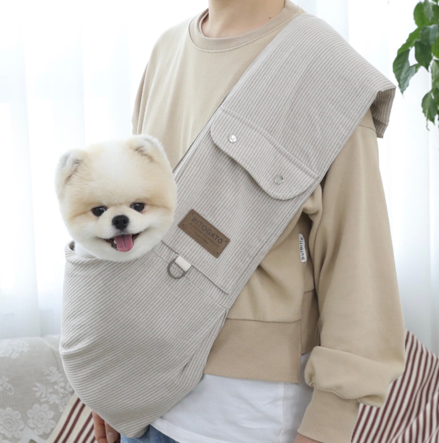 Cotton Adjustable Pet Sling Carrier, 3 Colors, One Size, Premium Cotton ...