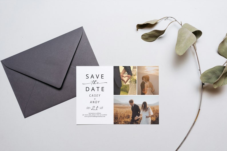 Wedding Photo Invite, Customizable Invitation Card, Personalized Photo ...