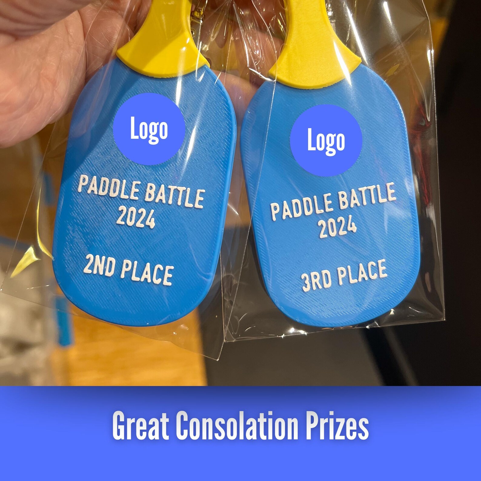 Custom Pickleball Trophy With Rackets and Ball With Personalized Laser ...
