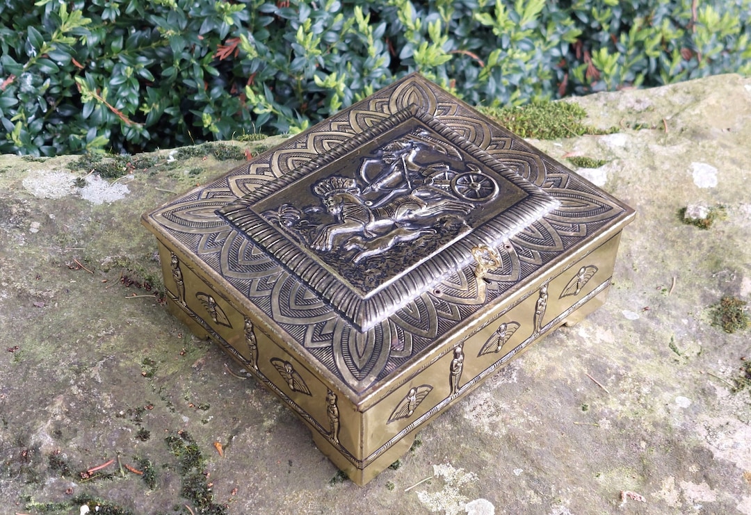 Old Metal Box / Theme: Ancient Egypt / Relief Patterns, Embossed Metal ...