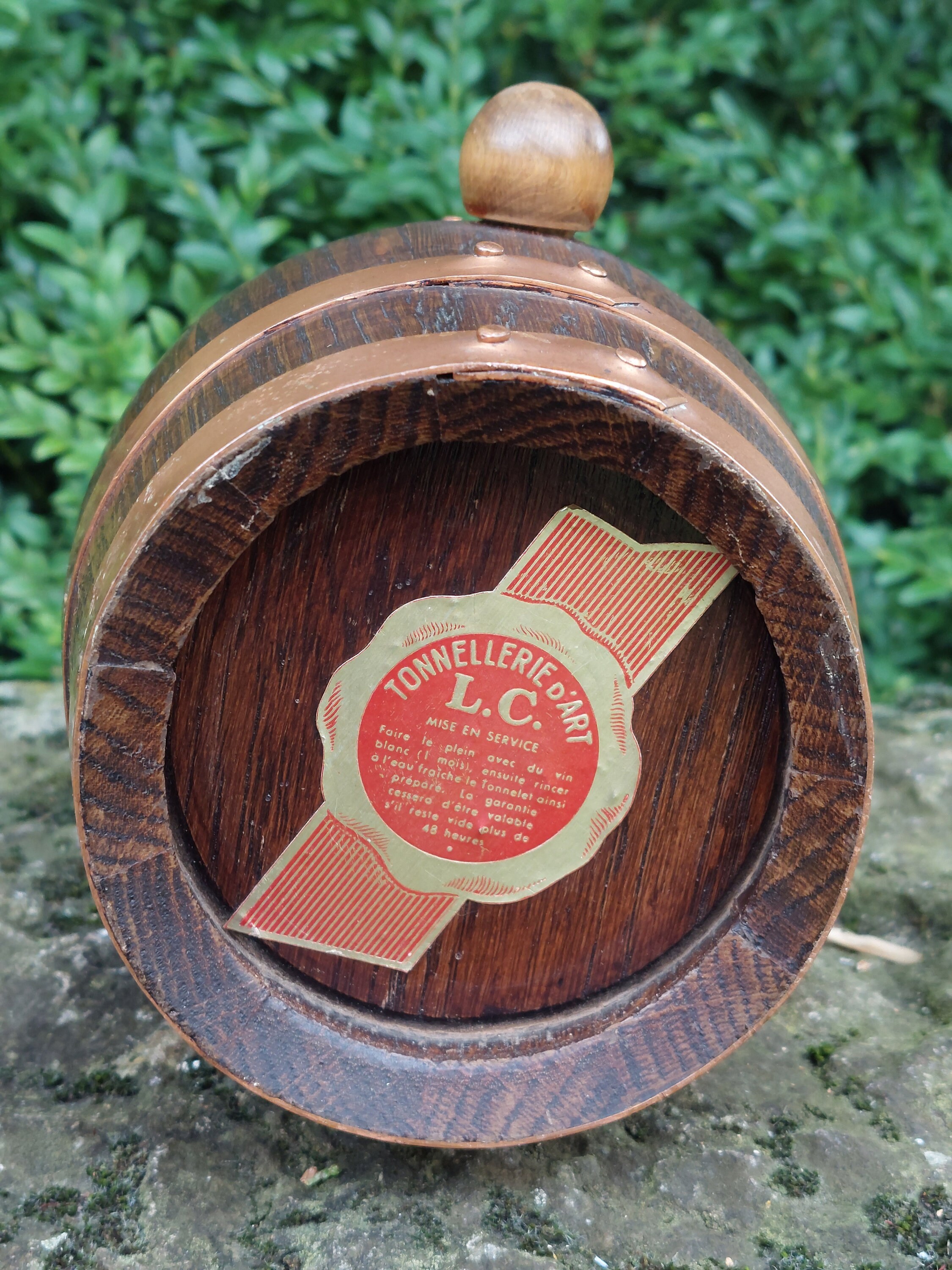 Small Wooden Calvados Barrel With Copper Hoops / Fine Cooperage / 6 ...