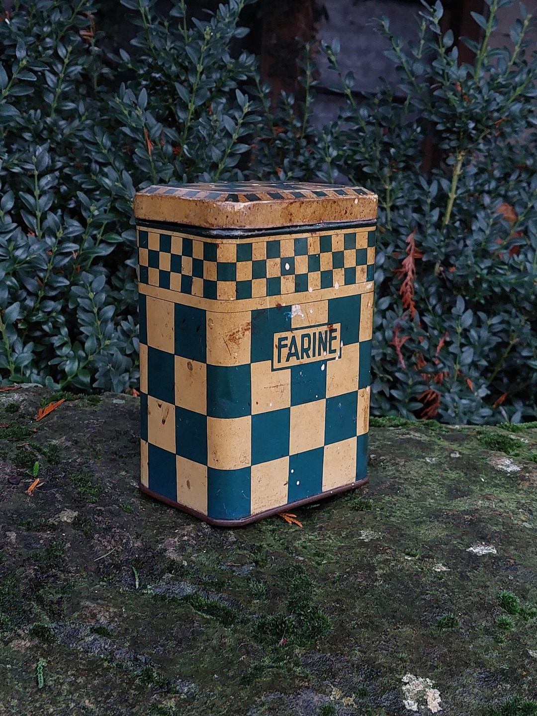 Old French Flour Box / Vintage Decoration / Kitchen Decoration / Blue ...