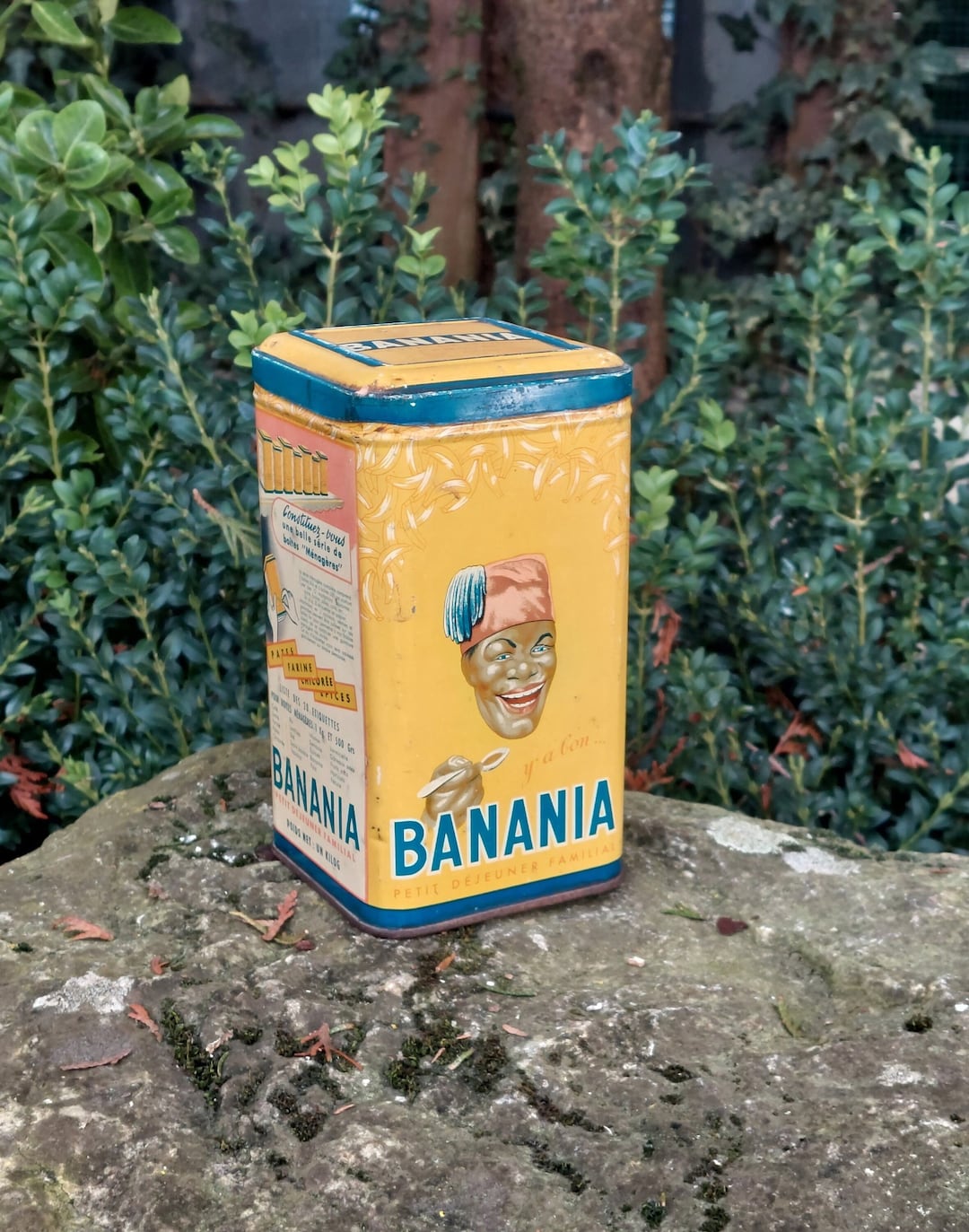 Old BANANIA SUCRE Box, Yellow Color / 1 Kg / Retro and Authentic Object ...