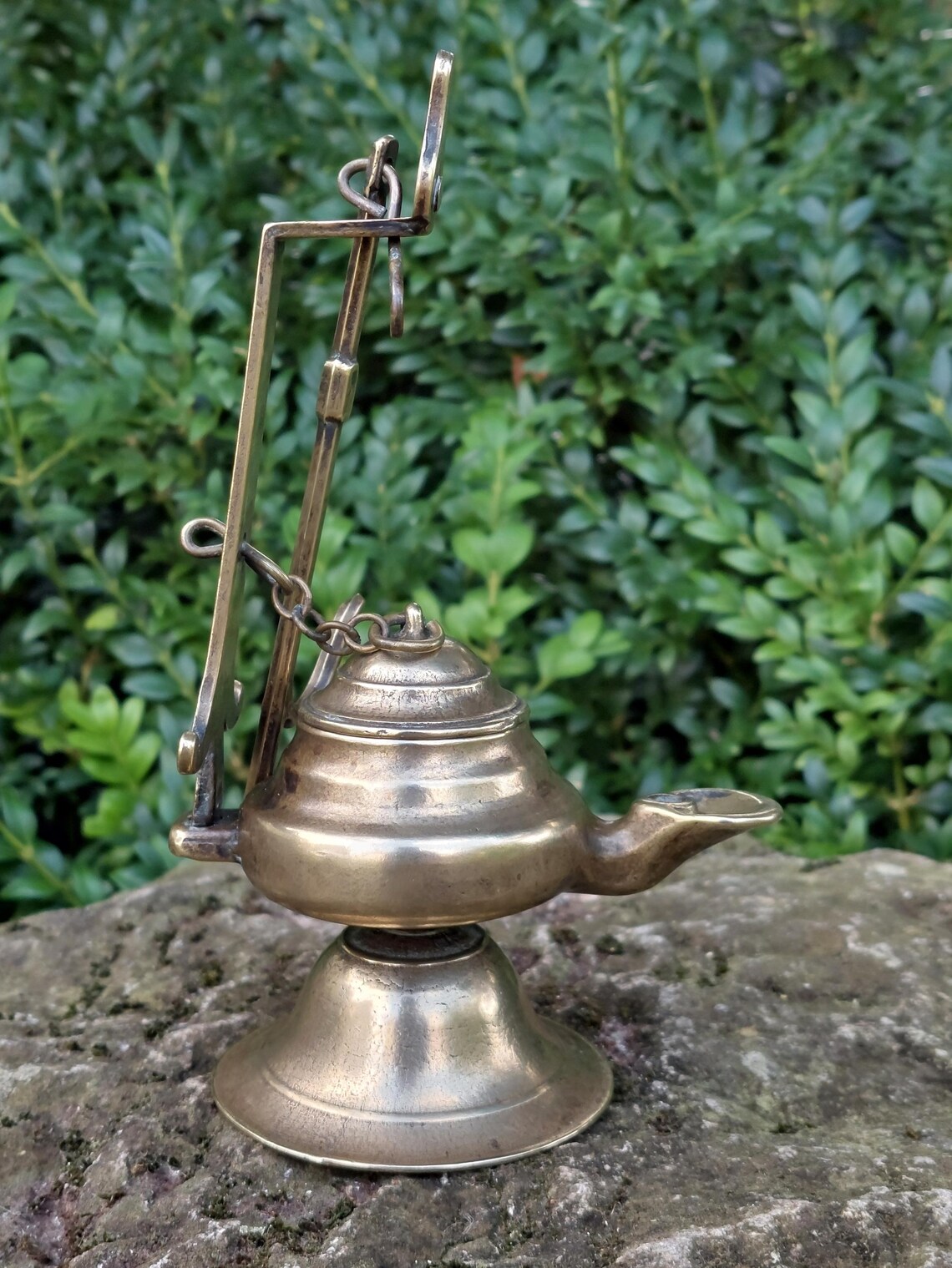 Old Brass Oil Lamp to Hang / Hanging Lamp / Vintage Decoration ...