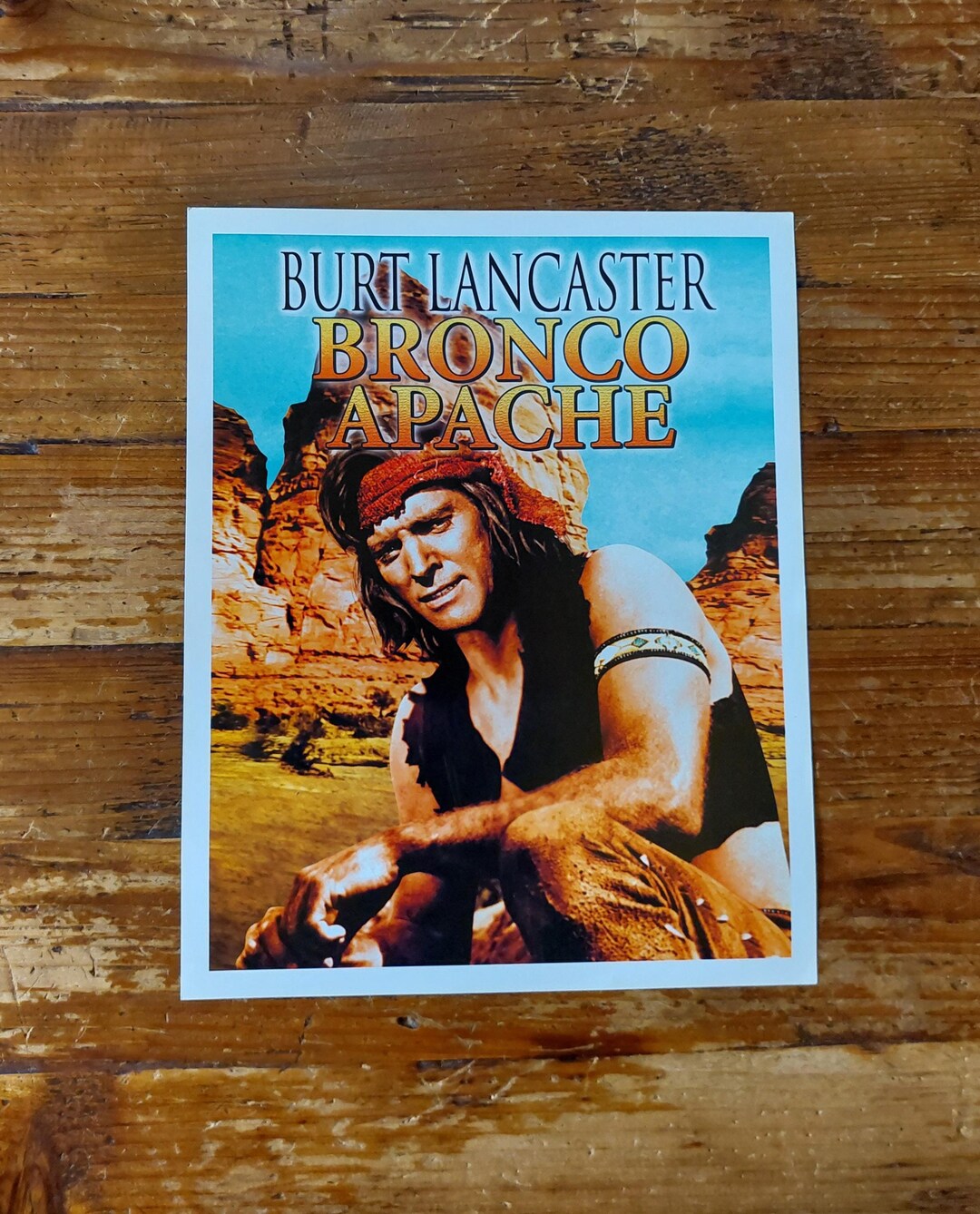 BRONCO APACHE Poster / Burt Lancaster / Western Movie Poster / Dimension 24x30 Cm / Glossy Paper ...