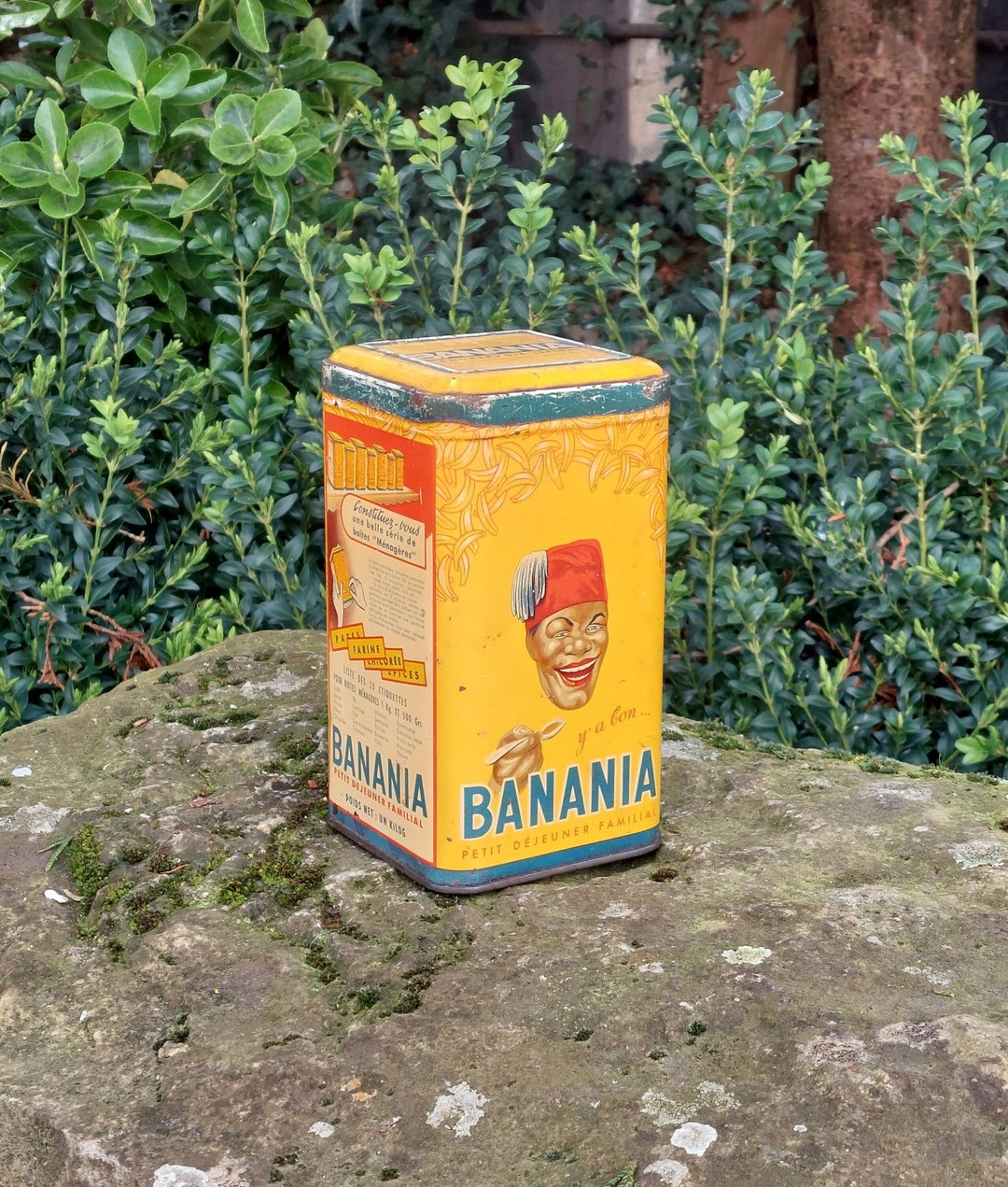 Old BANANIA SUCRE Box, Yellow Color / 1 Kg / Retro and Authentic Object ...