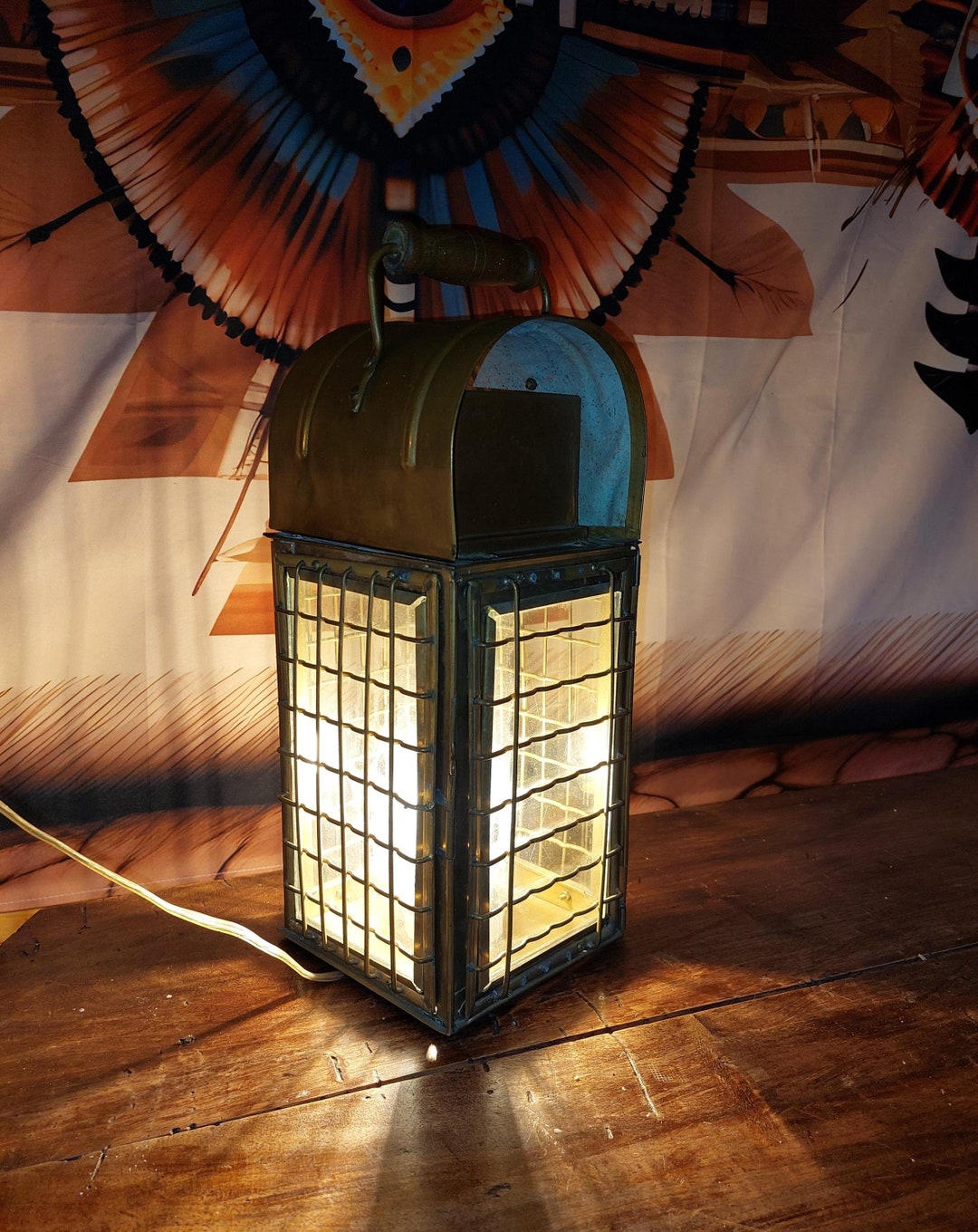 Old Brass Signal Lantern / Ship, Boat, Marine Lamp / Electrified ...