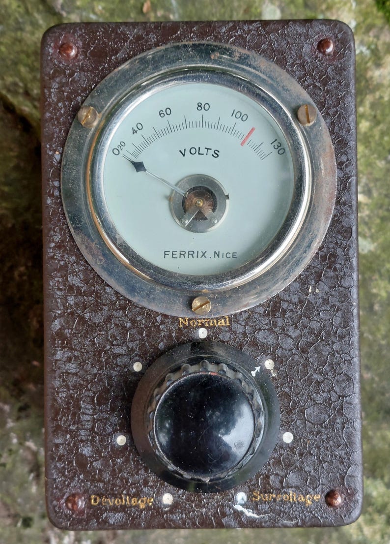 Vintage French Transformer/voltmeter, Metal Casing / Brand: FERRIX ...