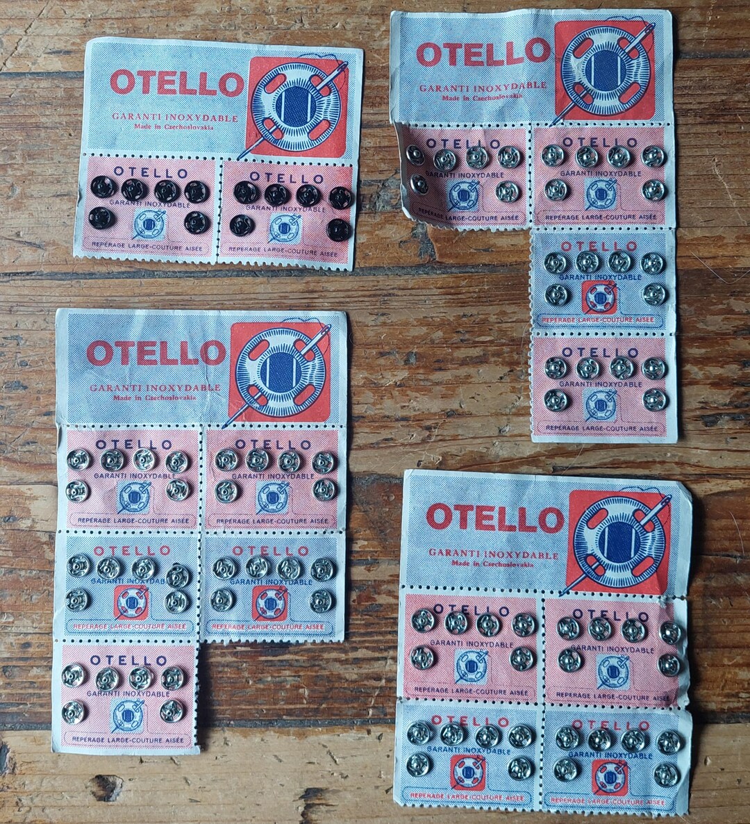 Lot of Old Snap Fastener Plates / Sewing Items / OTELLO (made in ...